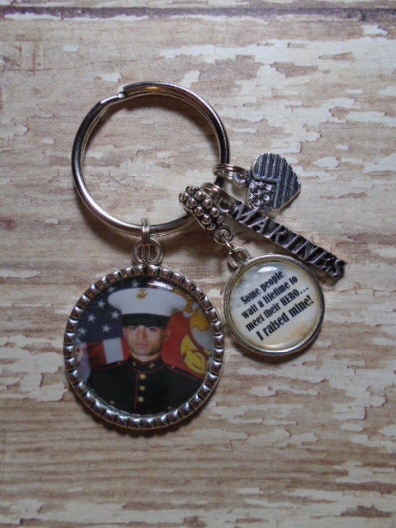 My Hero Double Military Mom Key Chain With Charms - Etsy