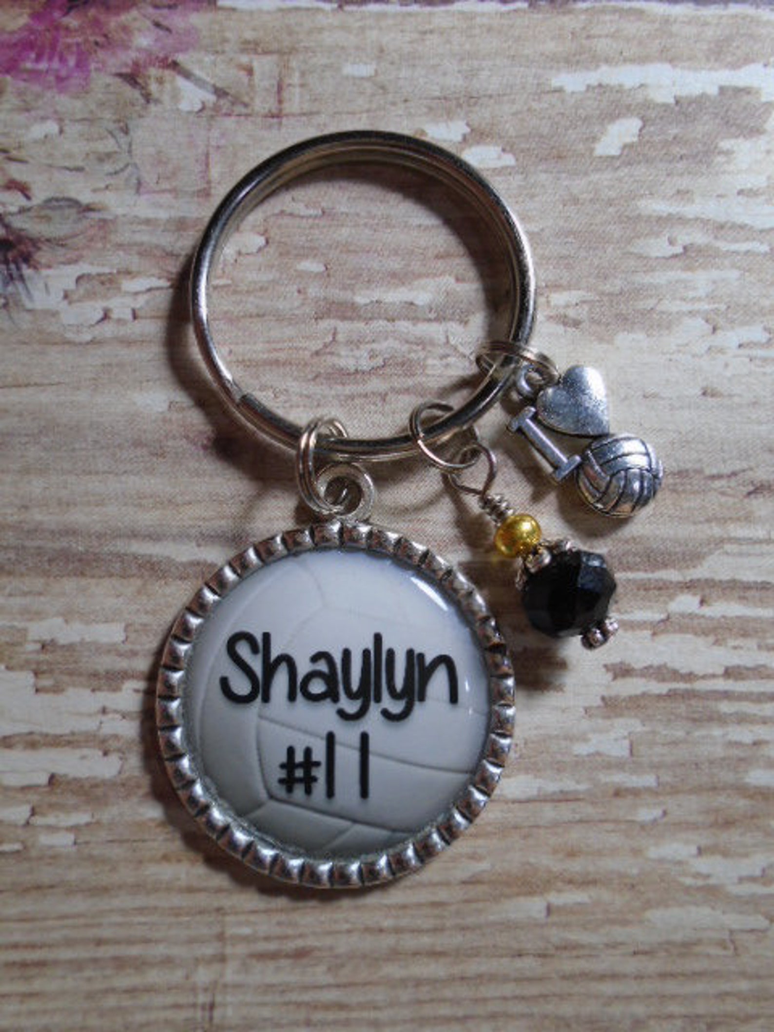 Personalized Volleyball Key Chain With Charms - Etsy