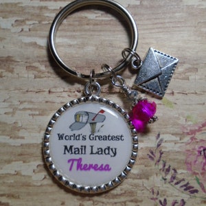 Personalized World's Greatest Mail Man/mail Lady Key Chain With Charms ...