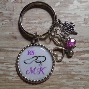 Personalized Nurse RN LPN CNA Key Chain With Charms - Etsy