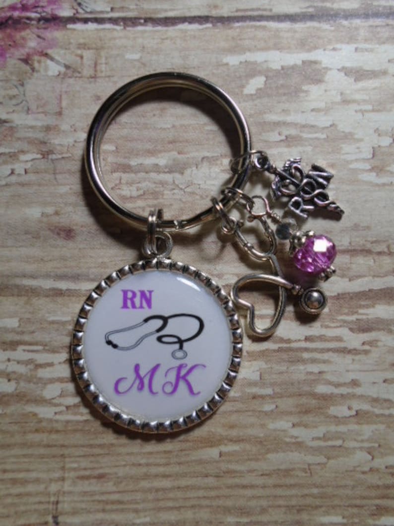 Personalized Nurse RN LPN CNA Key Chain With Charms - Etsy