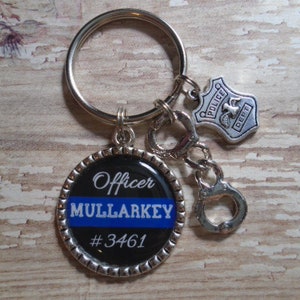 Personalized Police Officer Keychain With Charms - Etsy