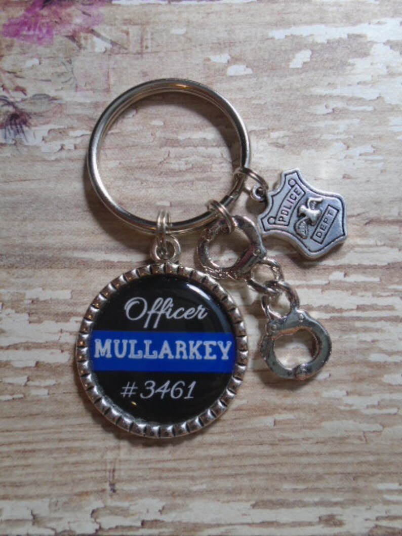Personalized Police Officer Keychain With Charms - Etsy