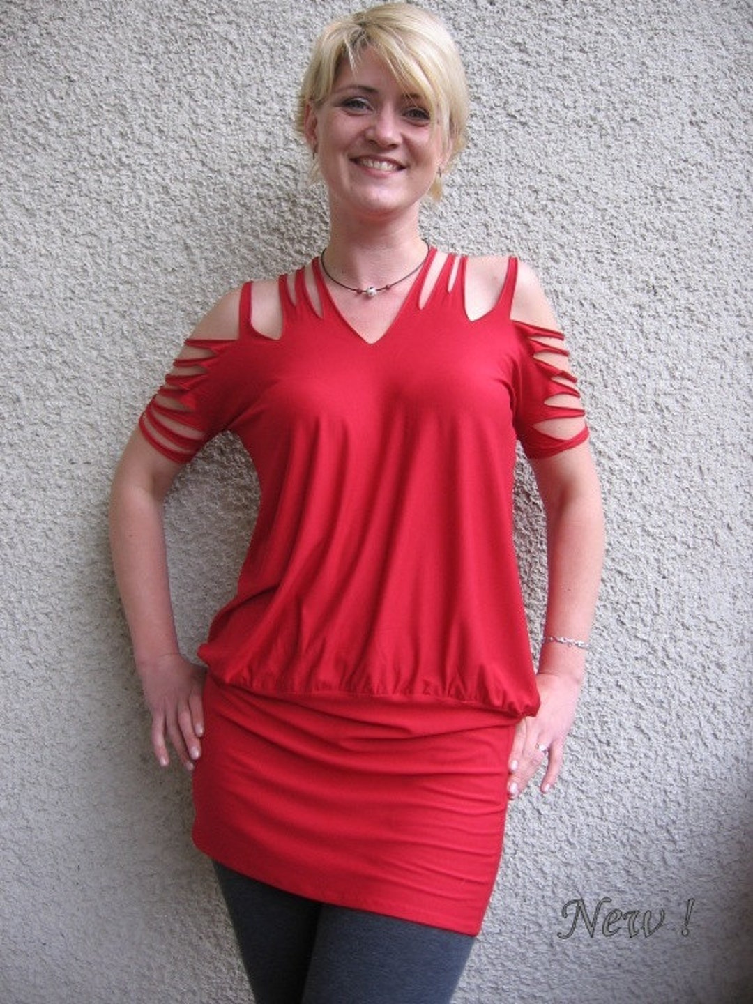 Red Tunic Dress - Etsy
