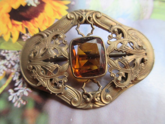Antique Victorian Sash Pin - Gem