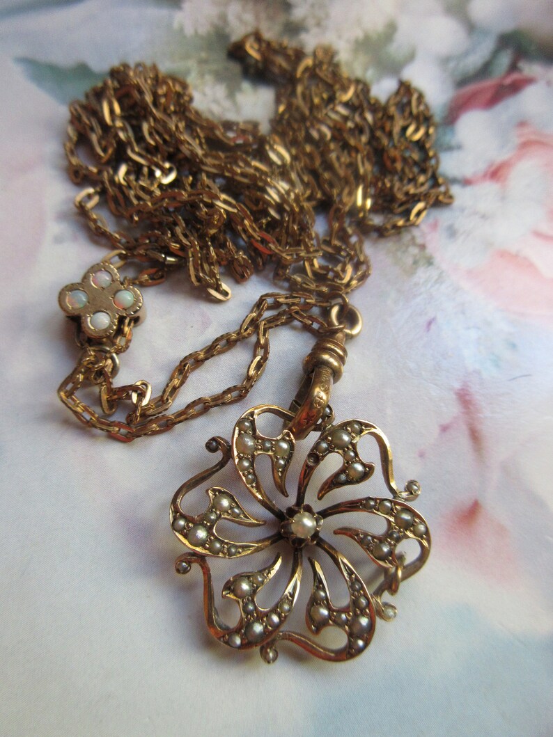 Antique Victorian Ladies Watch Chain With Opal Slide in Gold - Etsy