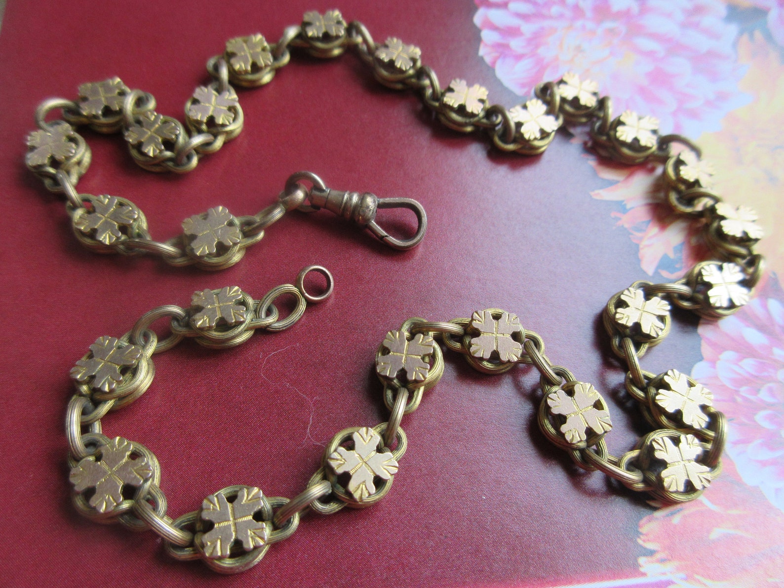 Antique Victorian Book Chain Necklace in Gold Fill | Etsy