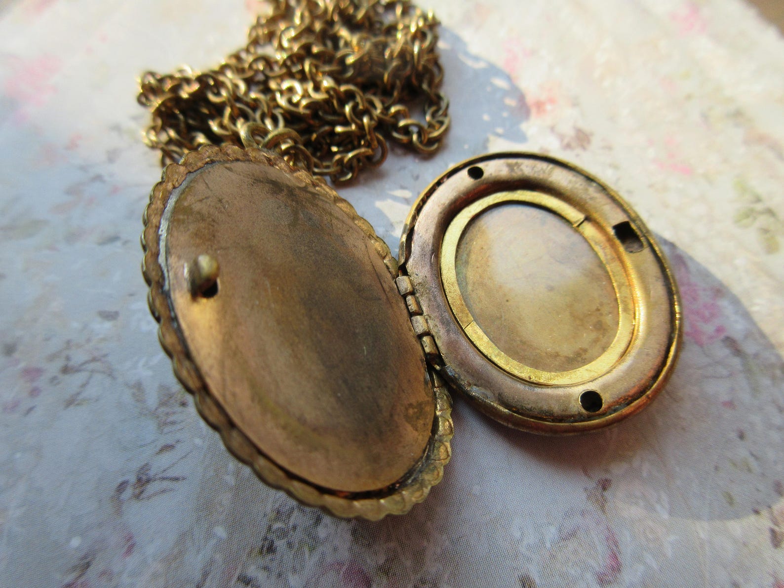 Vintage Long Locket Necklace 30s Jeweled Locket Czech - Etsy
