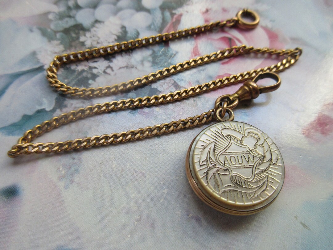 Antique Watch Chain Ancient Order United Workman Fob - Etsy