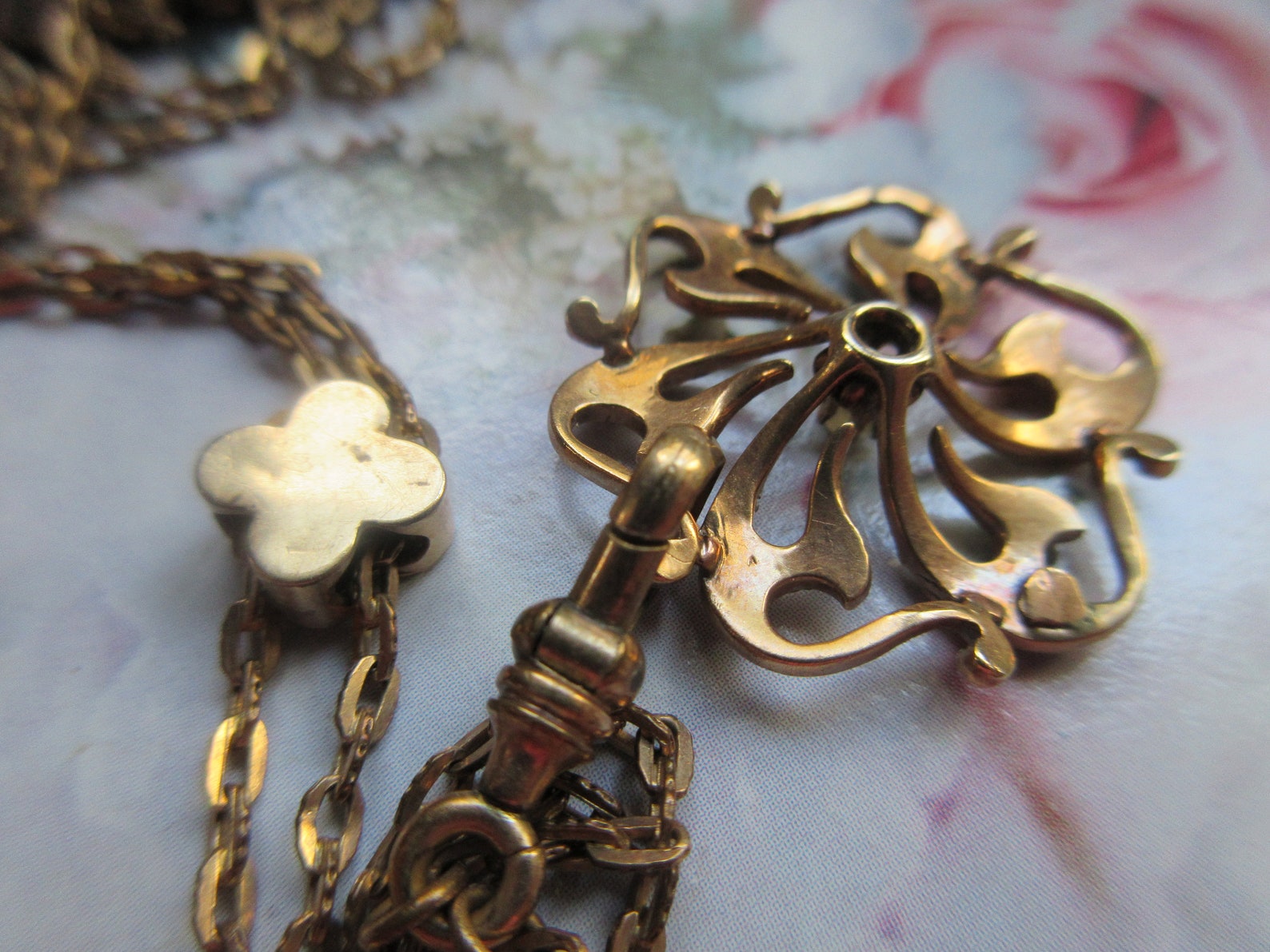 Antique Victorian Ladies Watch Chain With Opal Slide in Gold - Etsy