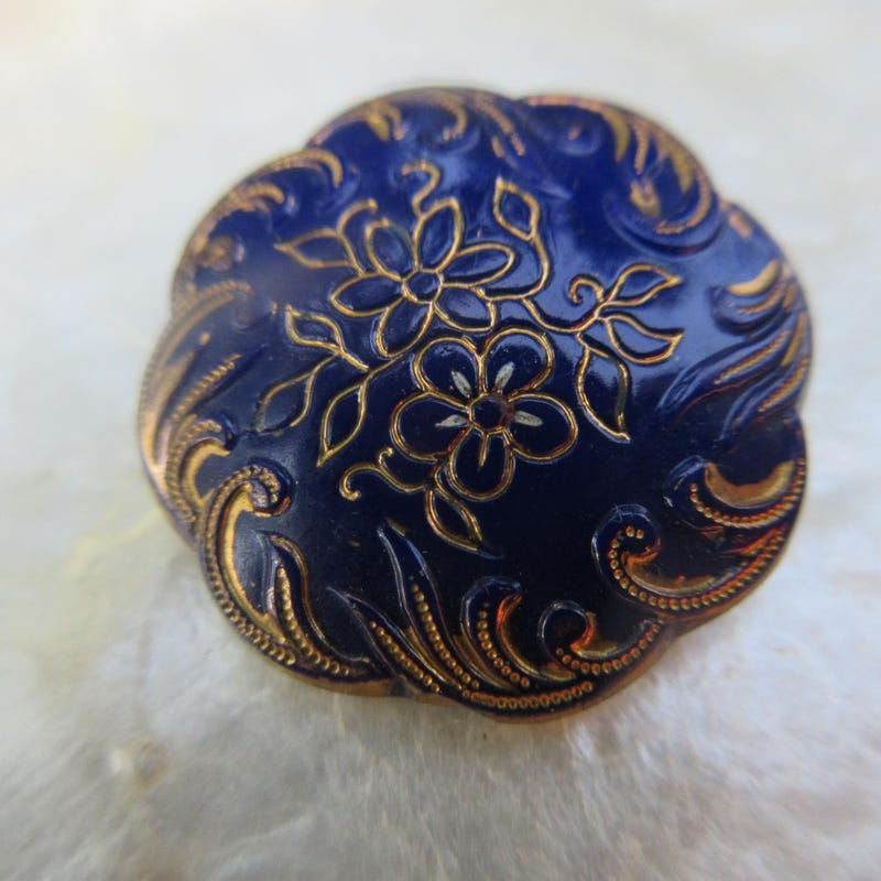 Antique Enamel Button - Etsy