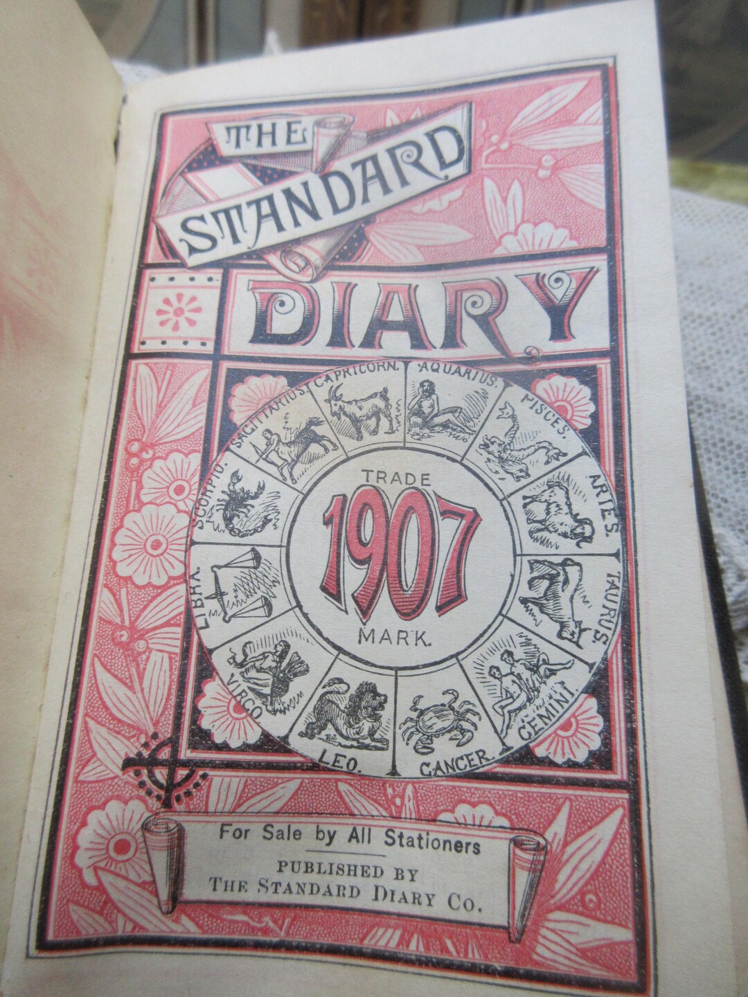 Antique the Standard Diary 1907 , Written Entries , Blank Pages ...