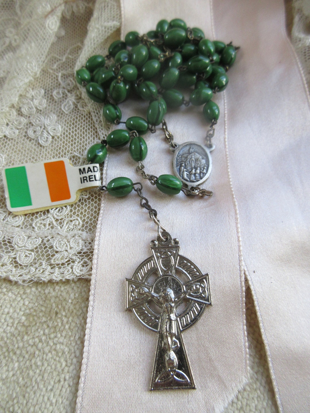Vintage Irish Rosary Celtic Crucifix - Etsy