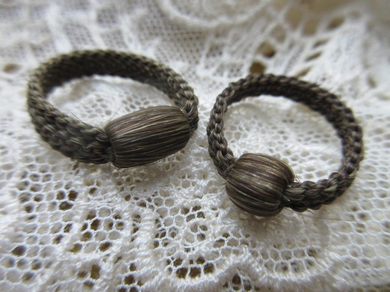 Antique Victorian Braided Hair Rings Set of 2 , 19th Century - Etsy