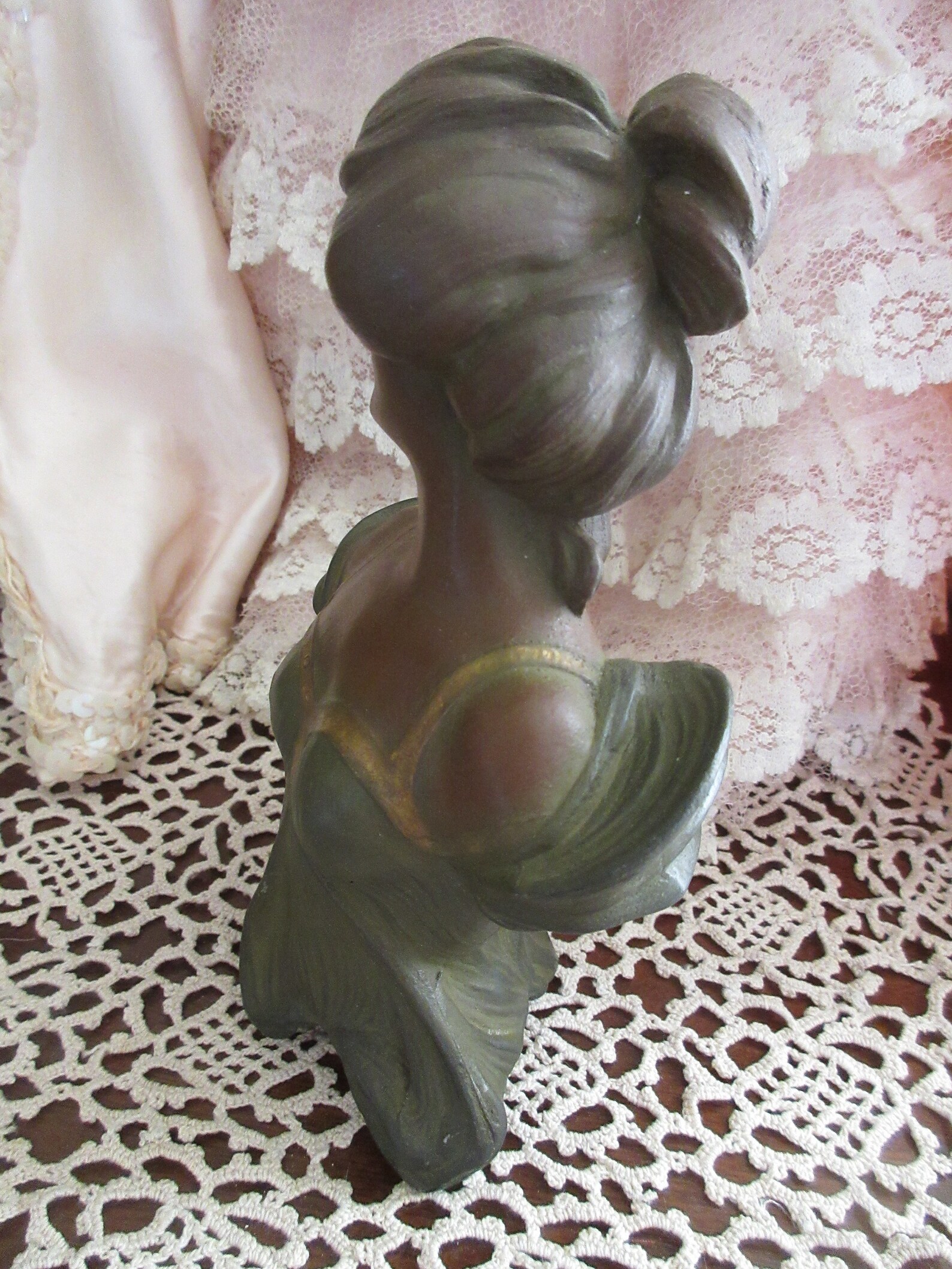 Antique Spelter Statue Artist Restored Art Nouveau Lady | Etsy