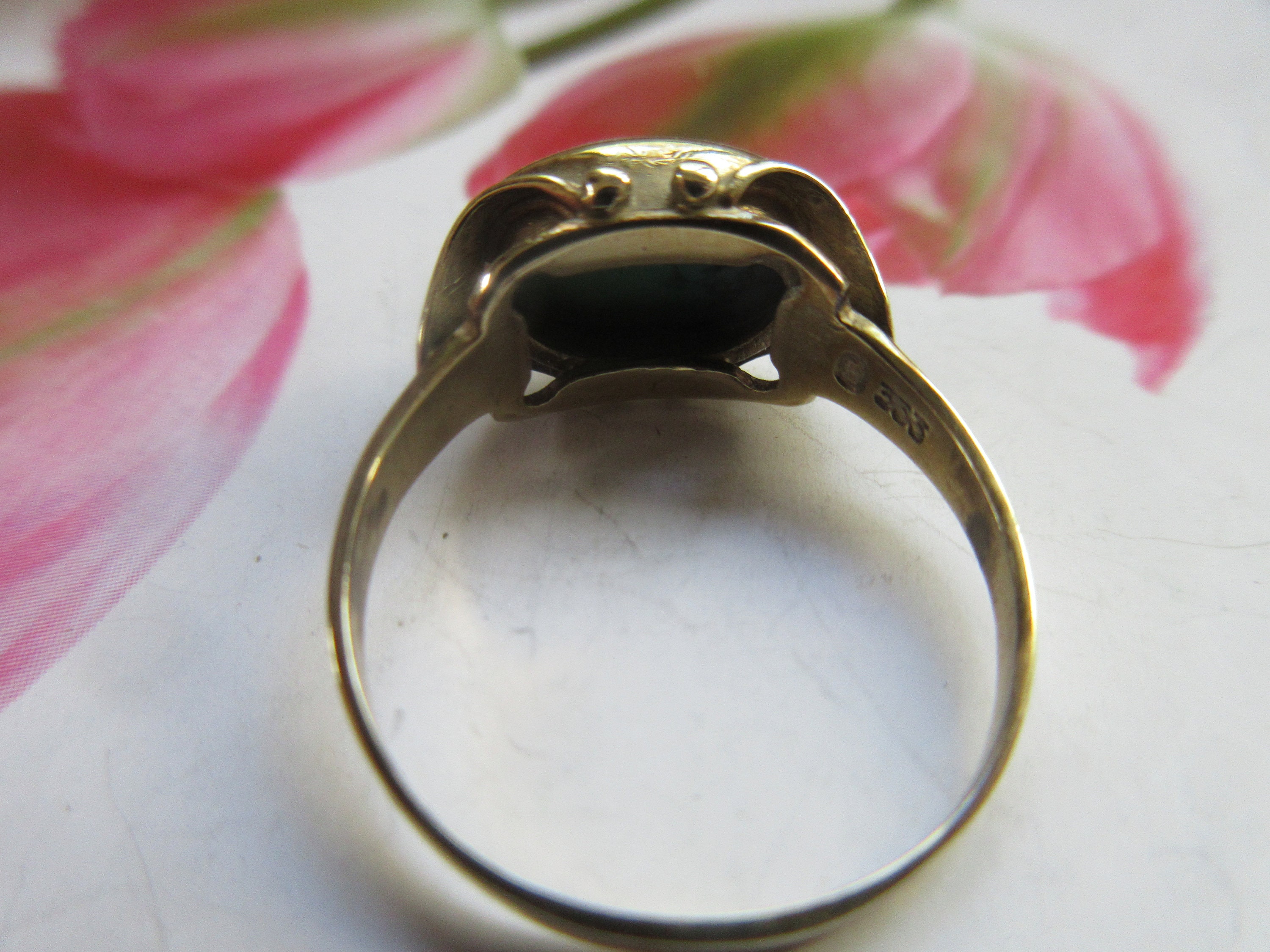 Older Vintage 333 8K Turquoise Ring Turquoise Set in Yellow | Etsy