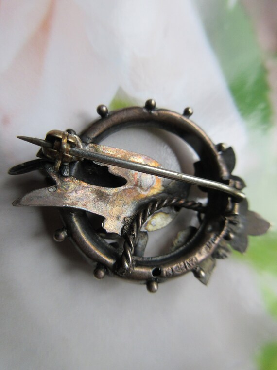 AntiqueVictorian Sterling Silver English Bird and Ivy… - Gem