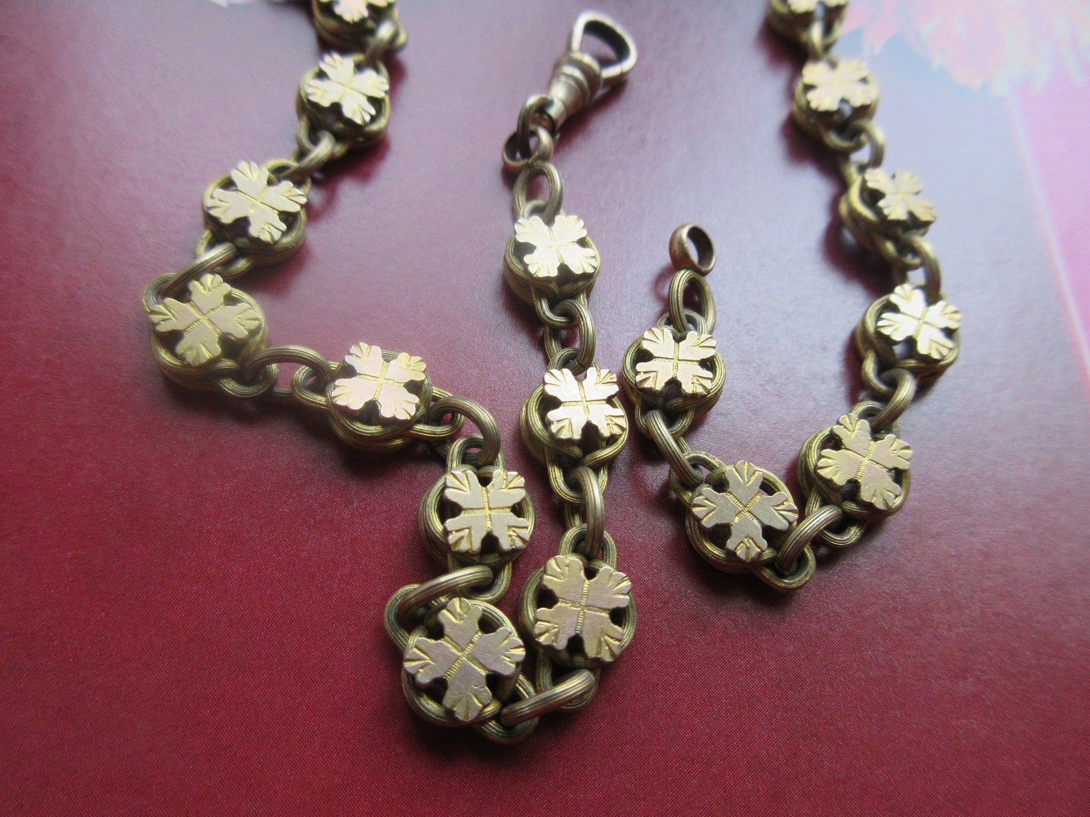 Antique Victorian Book Chain Necklace in Gold Fill | Etsy