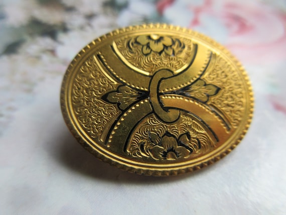 Victorian Enameled Lovers Knot Pin in Gold Fill - Gem