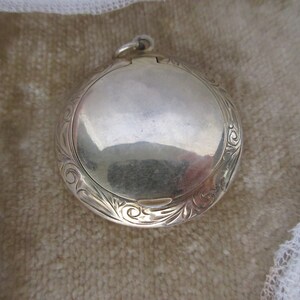 Circa 1920 Sterling Compact Locket , Chased Border W in C Makers Mark ...