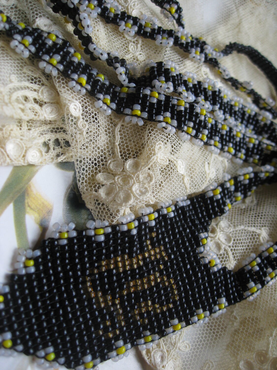 Vintage Flapper Necklace, Hand Beaded Jewelry, 1920s Necklace, 1920s ...
