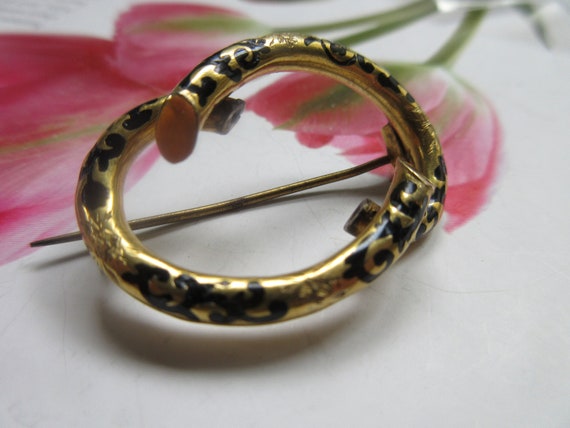 Victorian Enameled Lapel Pin - Gem