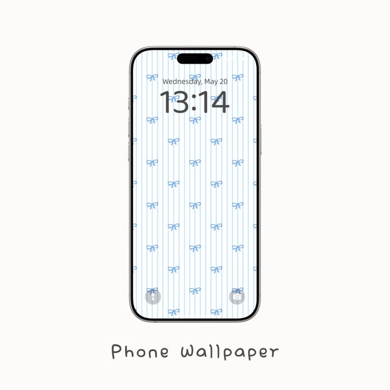 Blue Bow Stripe Phone Wallpaper | Blue Stripes With Bow Digital ...