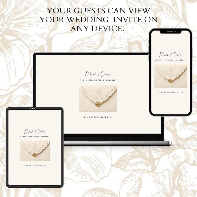 Ivory Wedding Website Template Canva Wedding Website With RSVP ...