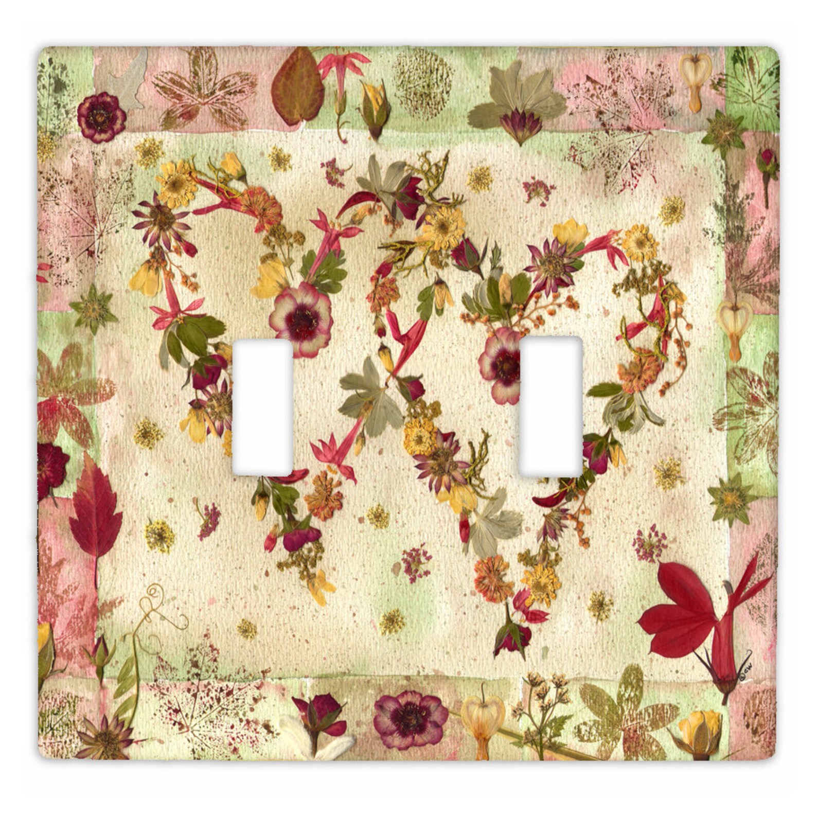 Double or Other Sizes for Light Switch Plate Pressed Flower Art - Etsy