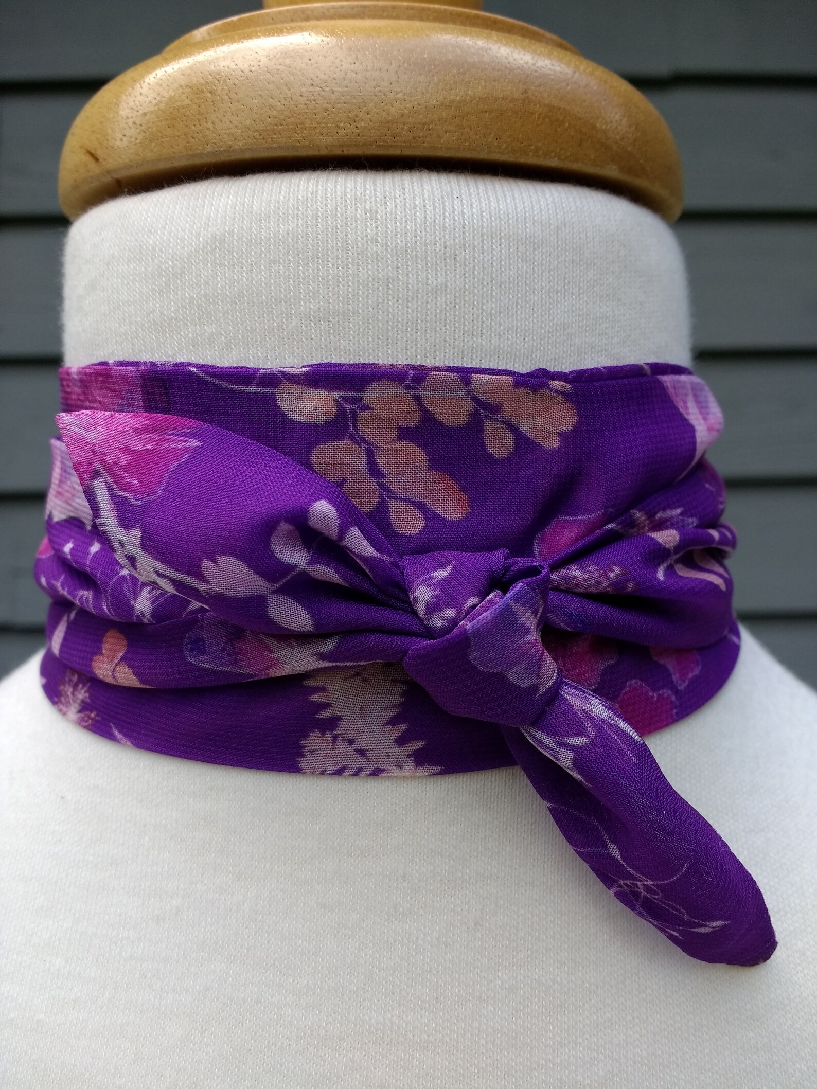 Skinny Scarf Floral Scarves Violet Meadow Scarves for - Etsy