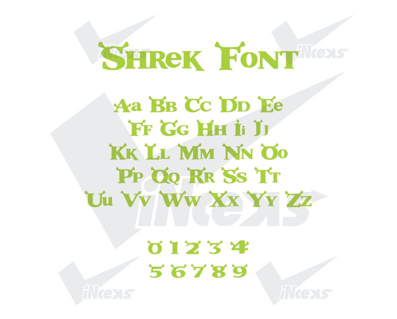 Cartoon Shrek Font Cut File for Cricut | Shrek Alphabet Letters Numbers ...
