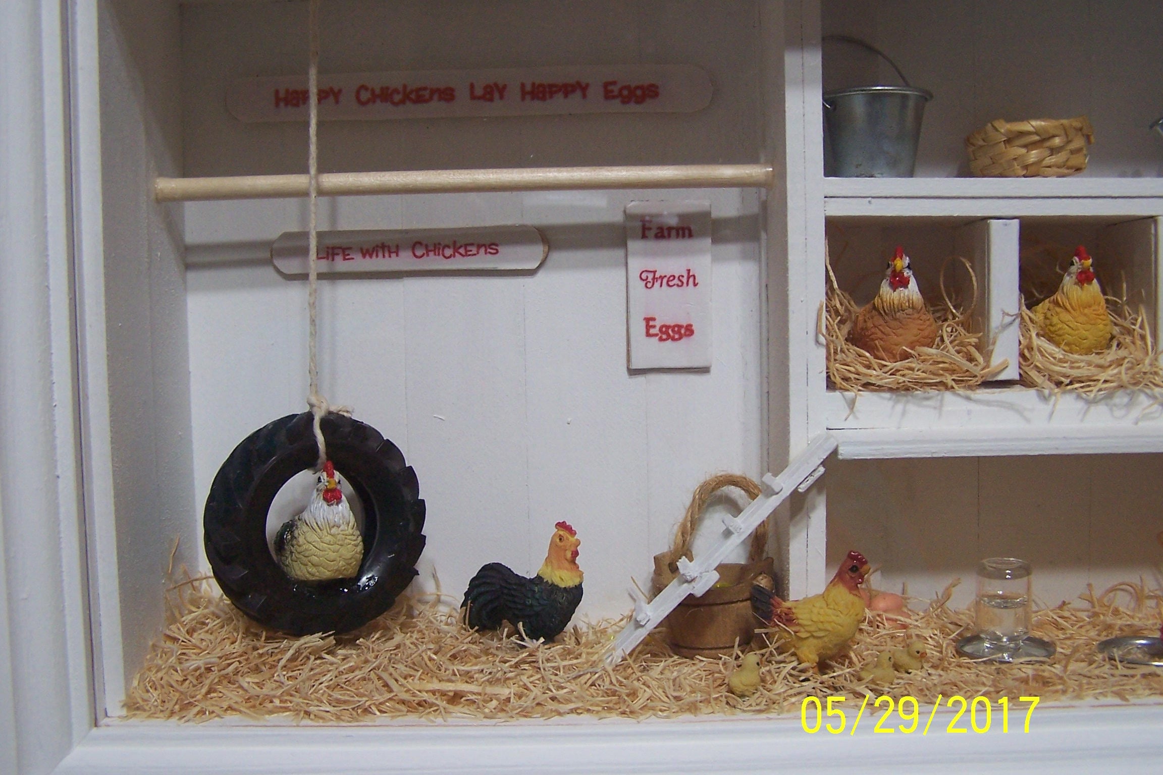 Barnyard Chickens Diorama Box ( 1 ) - Etsy