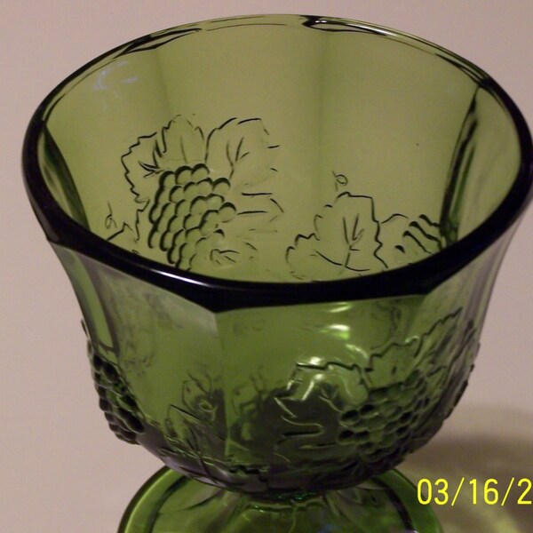 Green Glass Goblet - Etsy