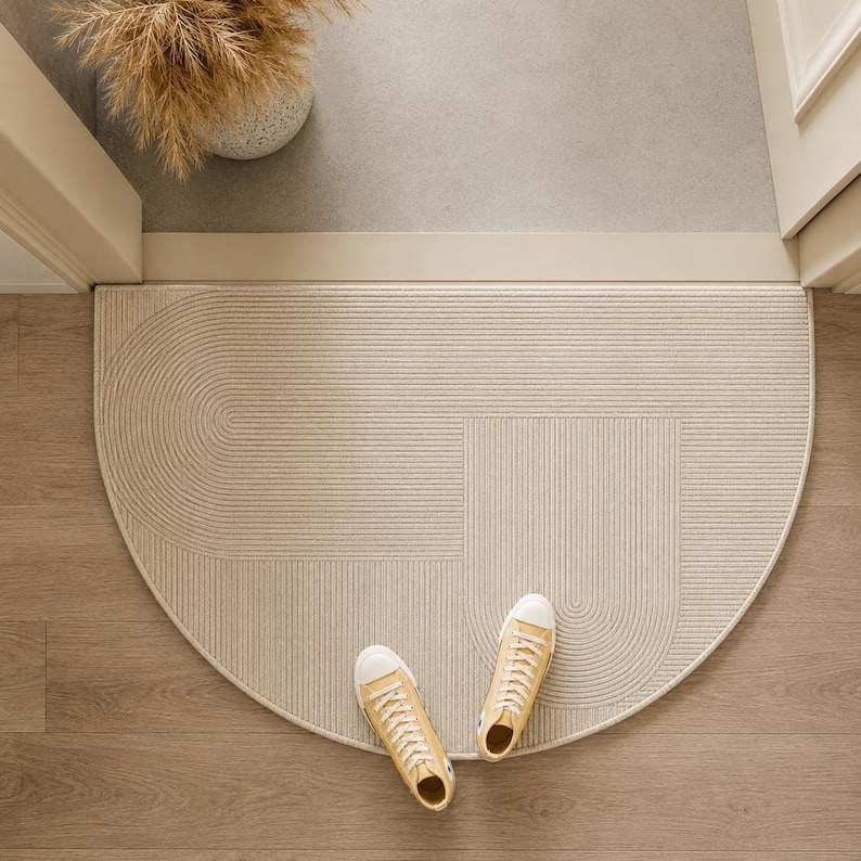Modern Semicircle Doormat | Non-slip Entryway Rug | Minimalist Nordic ...