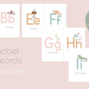 Preschool Alphabet Flashcards, Minimalist Alphabet, Montessori, Nursery ...