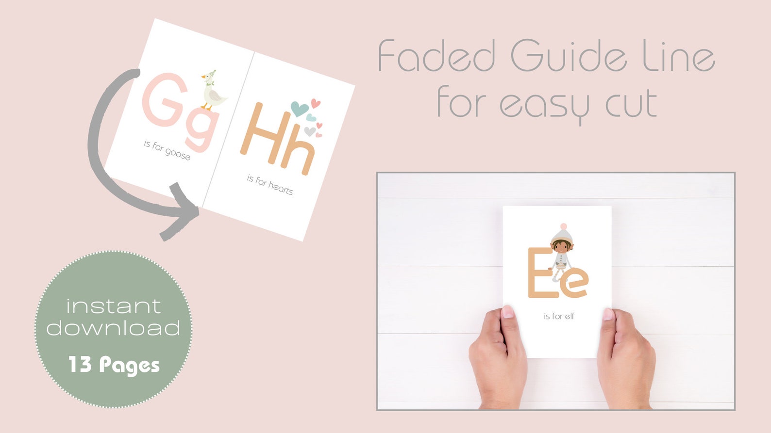 Preschool Alphabet Flashcards Minimalist Alphabet - Etsy