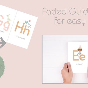 Preschool Alphabet Flashcards, Minimalist Alphabet, Montessori, Nursery ...