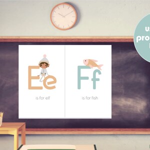 Preschool Alphabet Flashcards, Minimalist Alphabet, Montessori, Nursery ...