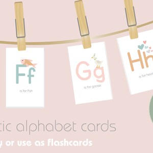 Preschool Alphabet Flashcards, Minimalist Alphabet, Montessori, Nursery ...