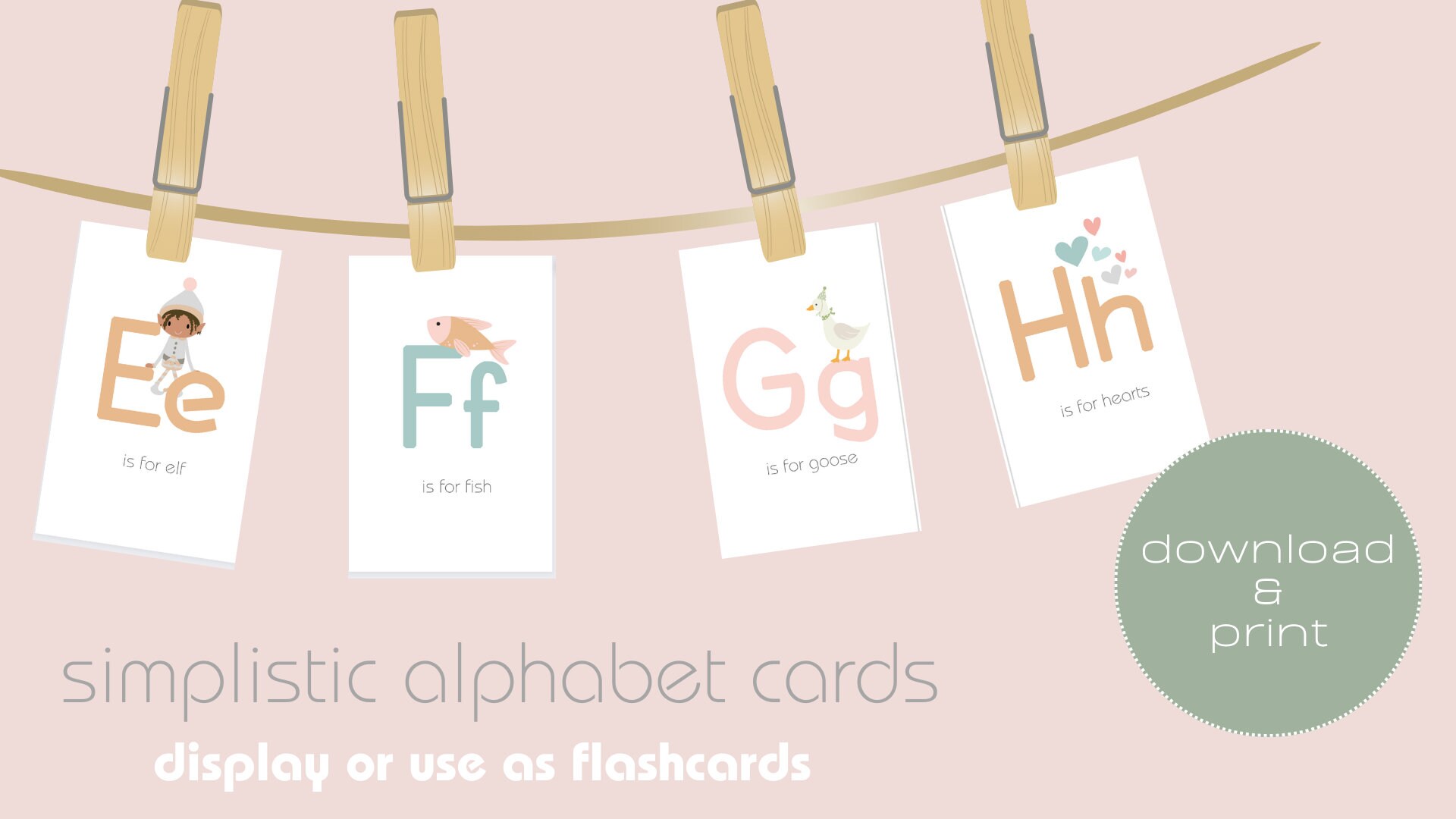 Preschool Alphabet Flashcards Minimalist Alphabet - Etsy