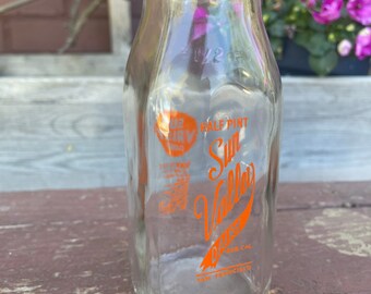 Vintage half pint Sun Valley Dairy San Francisco California milk bottle ...