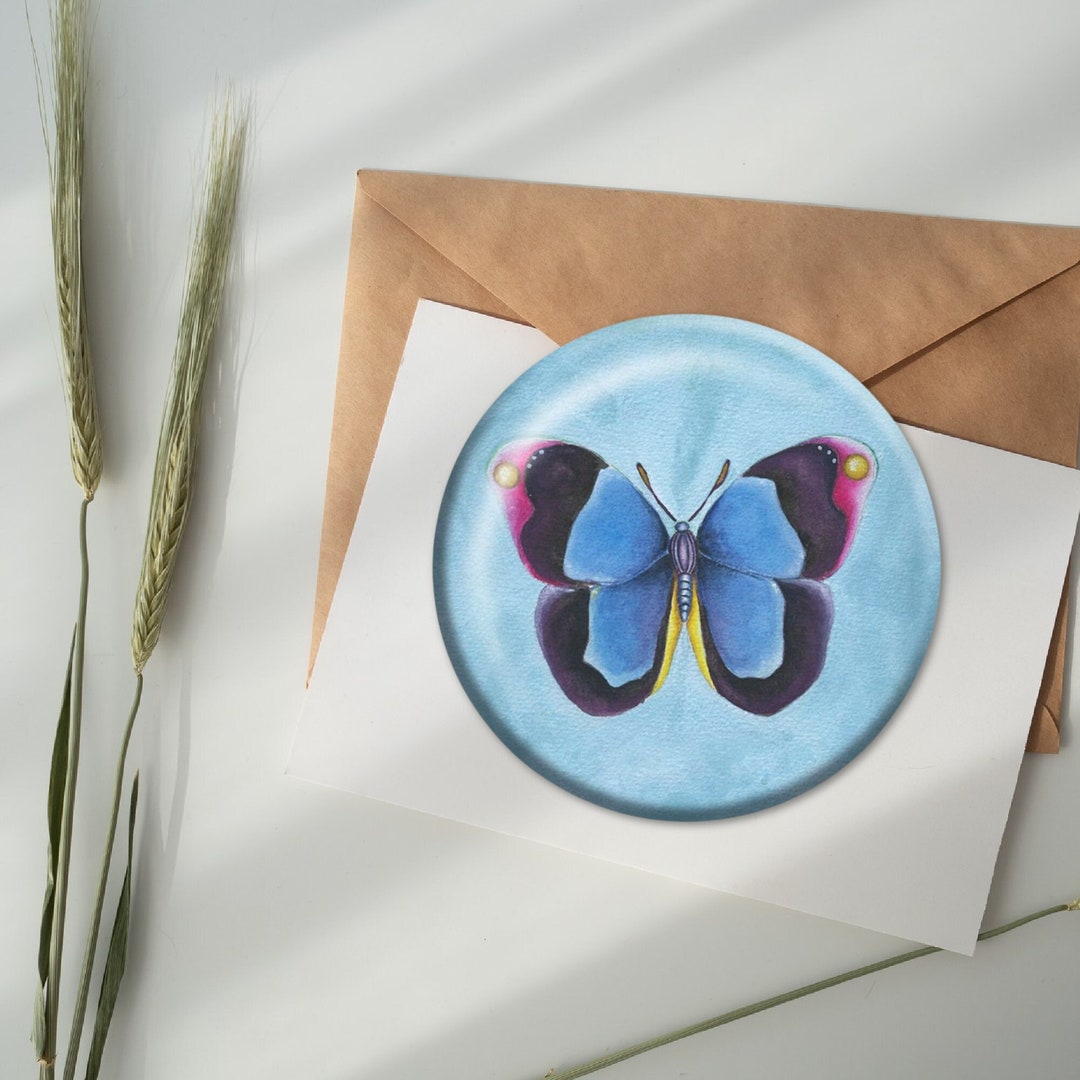 Glass Paperweight-blue Butterfly-butterfly Gift-gardener Gift-fairytale ...