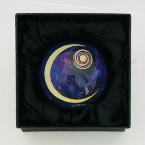 Glass Paperweight-crescent Moon-christmas Gift-wicca-astrology Gift ...