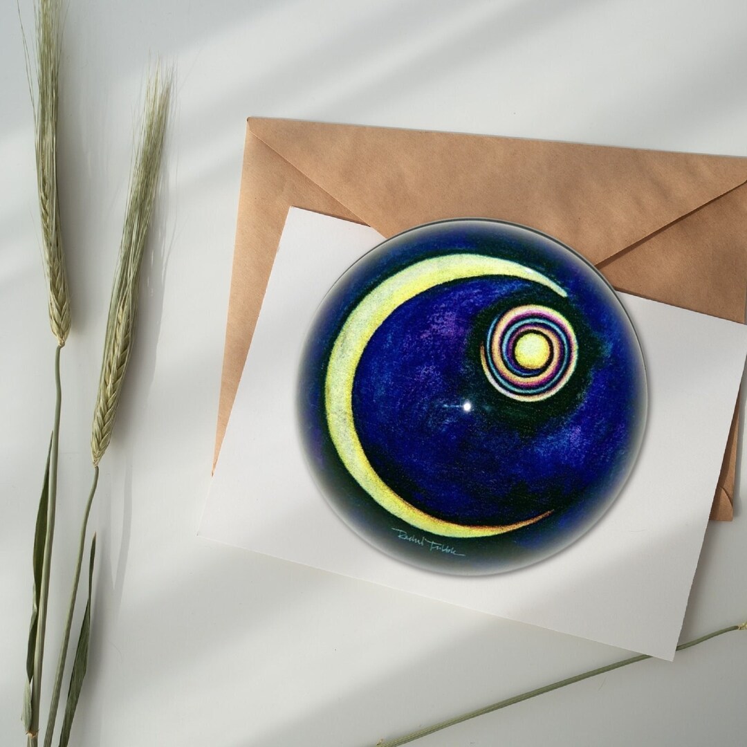 Glass Paperweight-crescent Moon-christmas Gift-wicca-astrology Gift ...