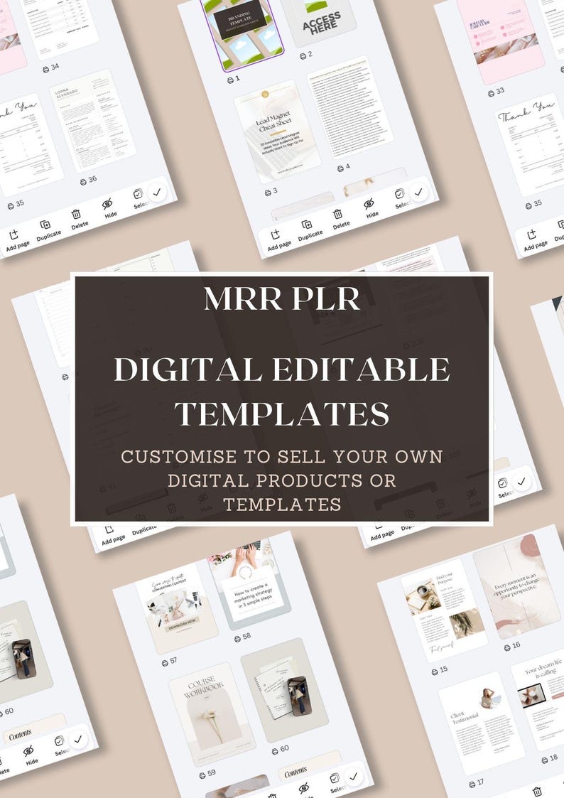 MRR PLR Canva Editable Digital Product Templates Bundle | 100 ...