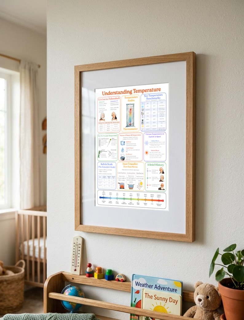 Educational Temperature Poster – Science Wall Art for Kids, Classroom ...