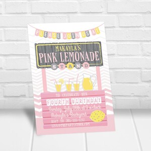 Lemonade Birthday Invitation, Lemonade Stand Invitation, Lemonade ...