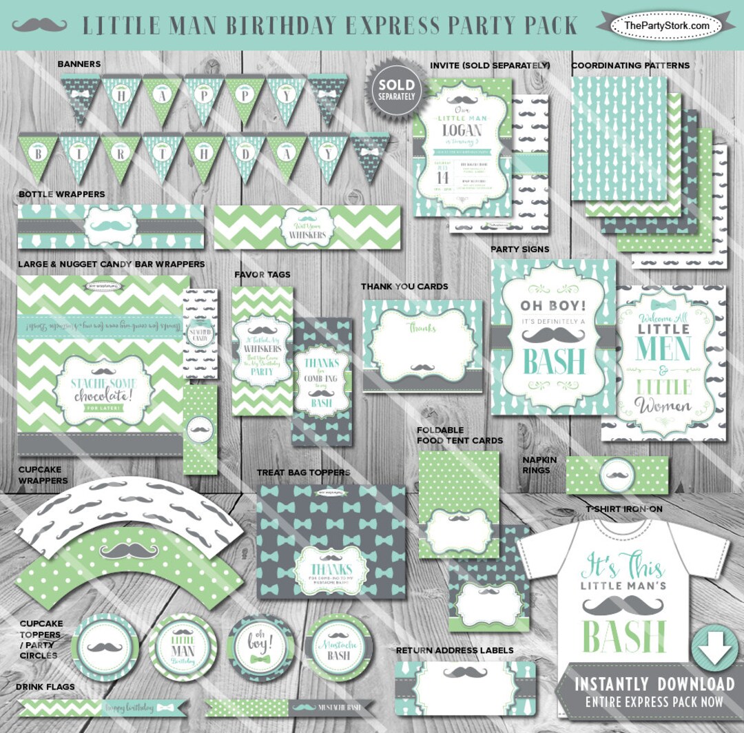 Little Man Birthday Decorations Little Man Party Mustache - Etsy