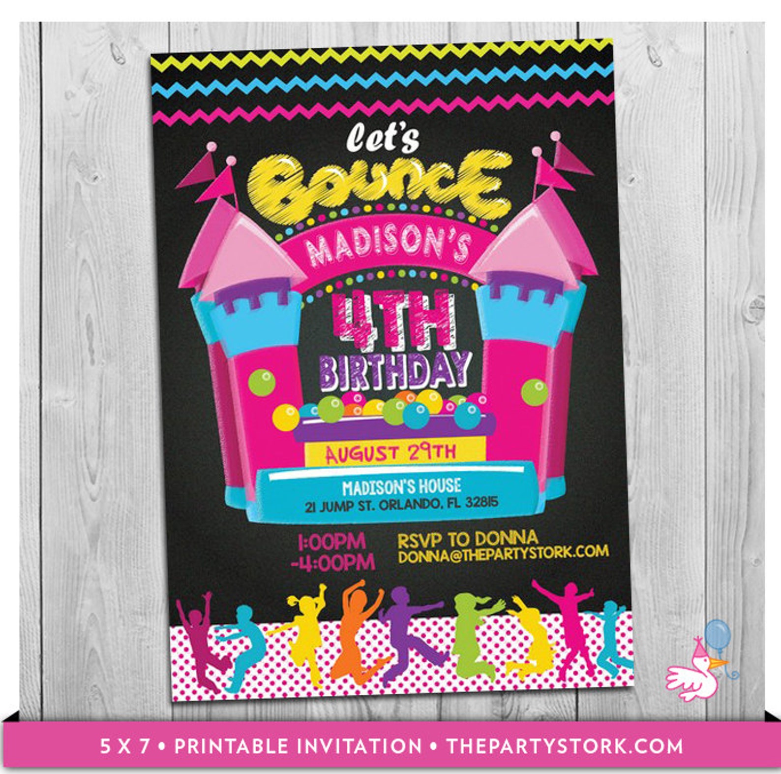 Bounce House Invitation Bounce House Birthday Invitations - Etsy