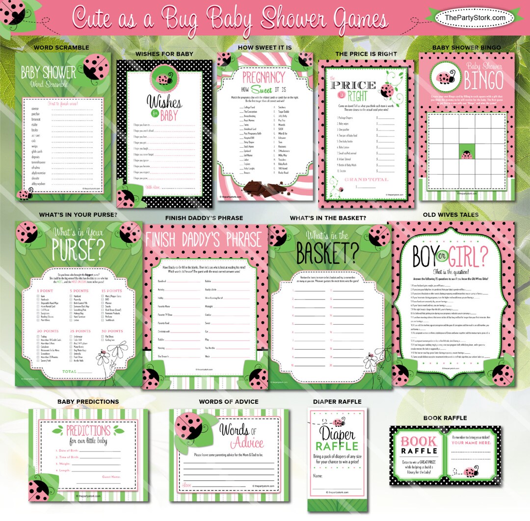 Ladybug Baby Shower Games / Pink Ladybug Baby Shower Games / Cute as ...